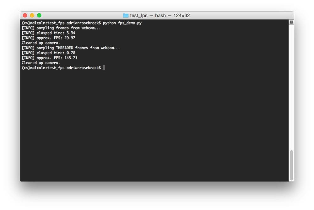 Increasing Webcam Fps With Python And Opencv Pyimagesearch