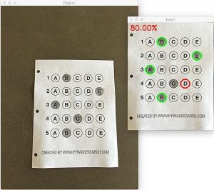 Bubble sheet multiple choice scanner and test grader using OMR, Python ...