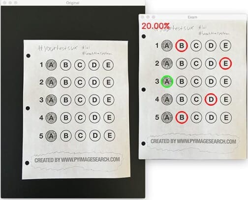 Bubble Sheet Multiple Choice Scanner And Test Grader Using Omr Python