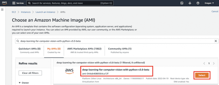Pre-configured Amazon AWS deep learning AMI with Python - PyImageSearch