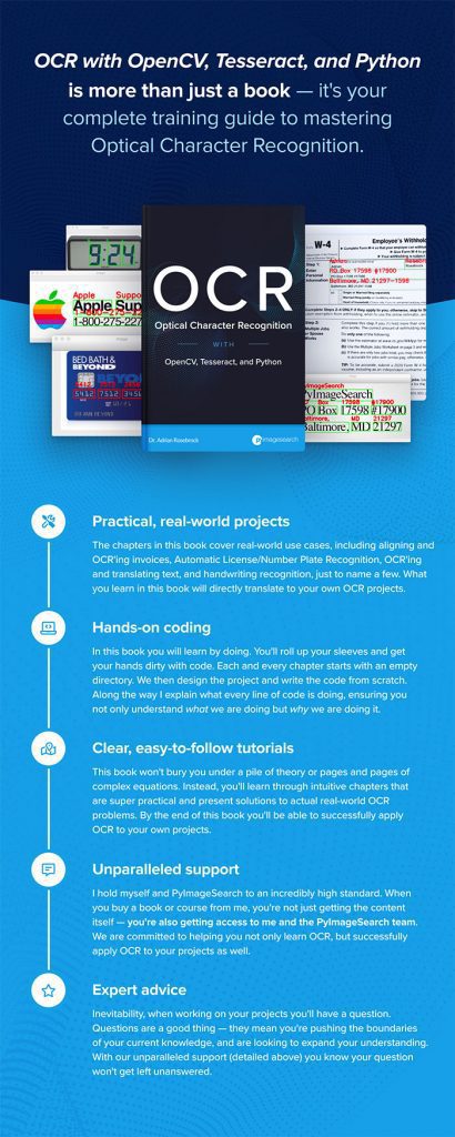 Table of Contents - OCR with OpenCV, Tesseract, and Python - PyImageSearch