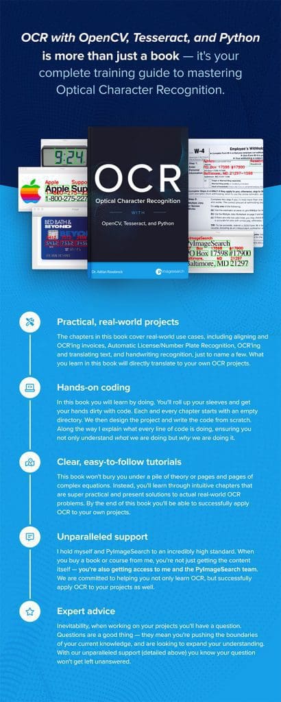 Table of Contents - OCR with OpenCV, Tesseract, and Python - PyImageSearch