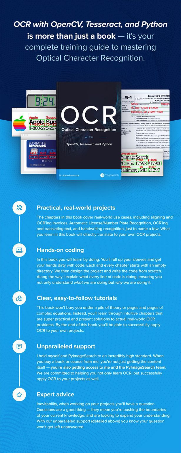 Table of Contents - OCR with OpenCV, Tesseract, and Python - PyImageSearch