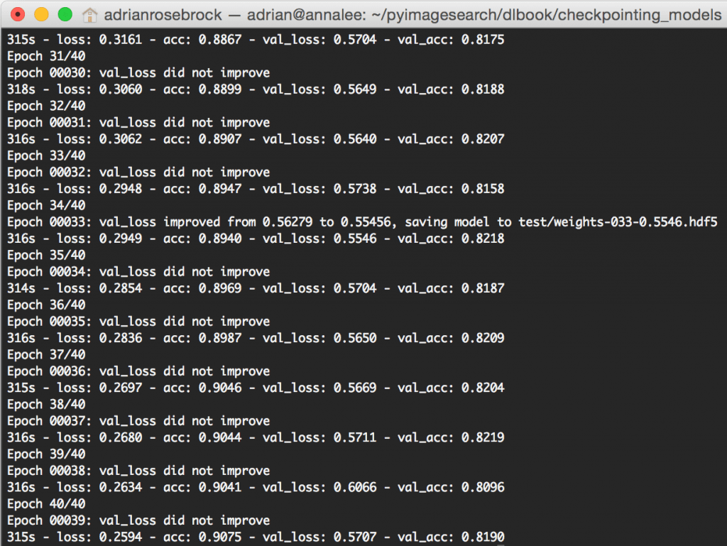 How To Use The Modelcheckpoint Callback With Keras And Tensorflow Pyimagesearch