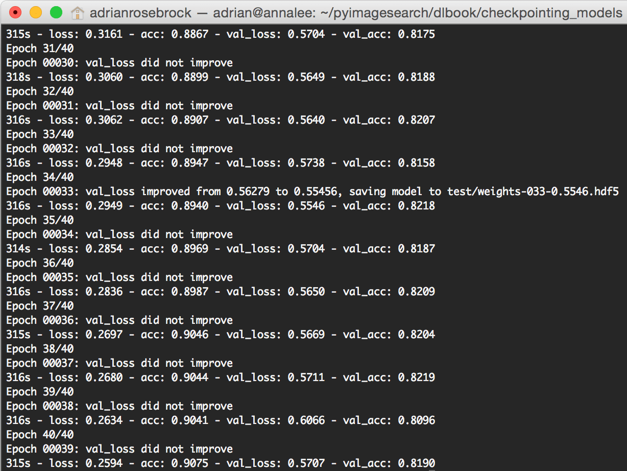 How To Use The Modelcheckpoint Callback With Keras And Tensorflow Pyimagesearch